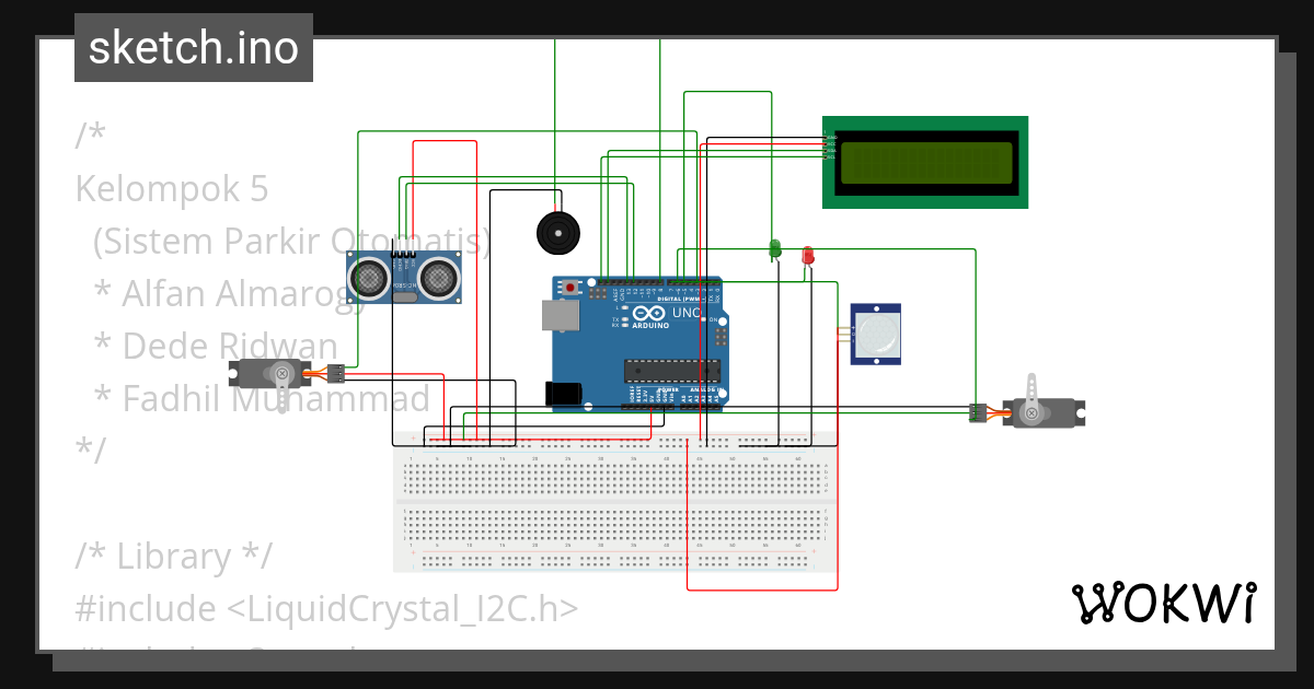 Project-UAS-SensorParkir - Wokwi ESP32, STM32, Arduino Simulator