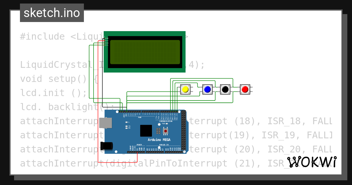 Mega Audrino 4 Taster Wokwi Esp32 Stm32 Arduino Simulator 9520