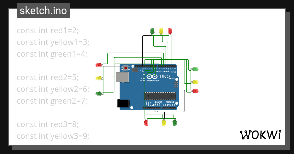 Traffic Light Perempatan Wokwi Esp32 Stm32 Arduino Simulator 