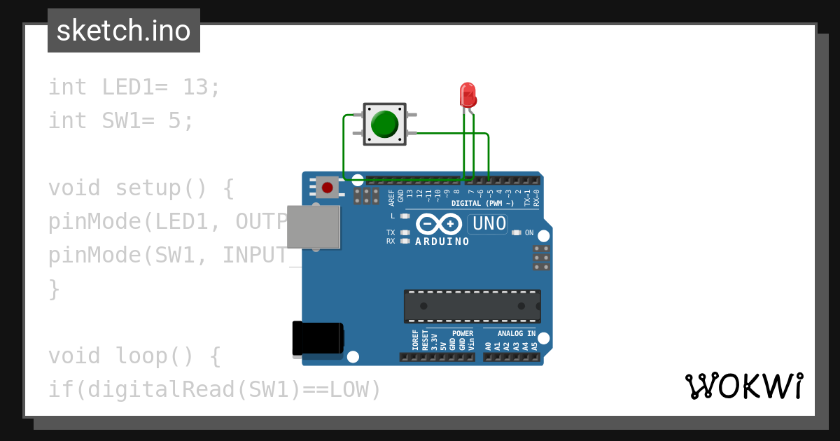 ไฟ1ดวง Wokwi Esp32 Stm32 Arduino Simulator