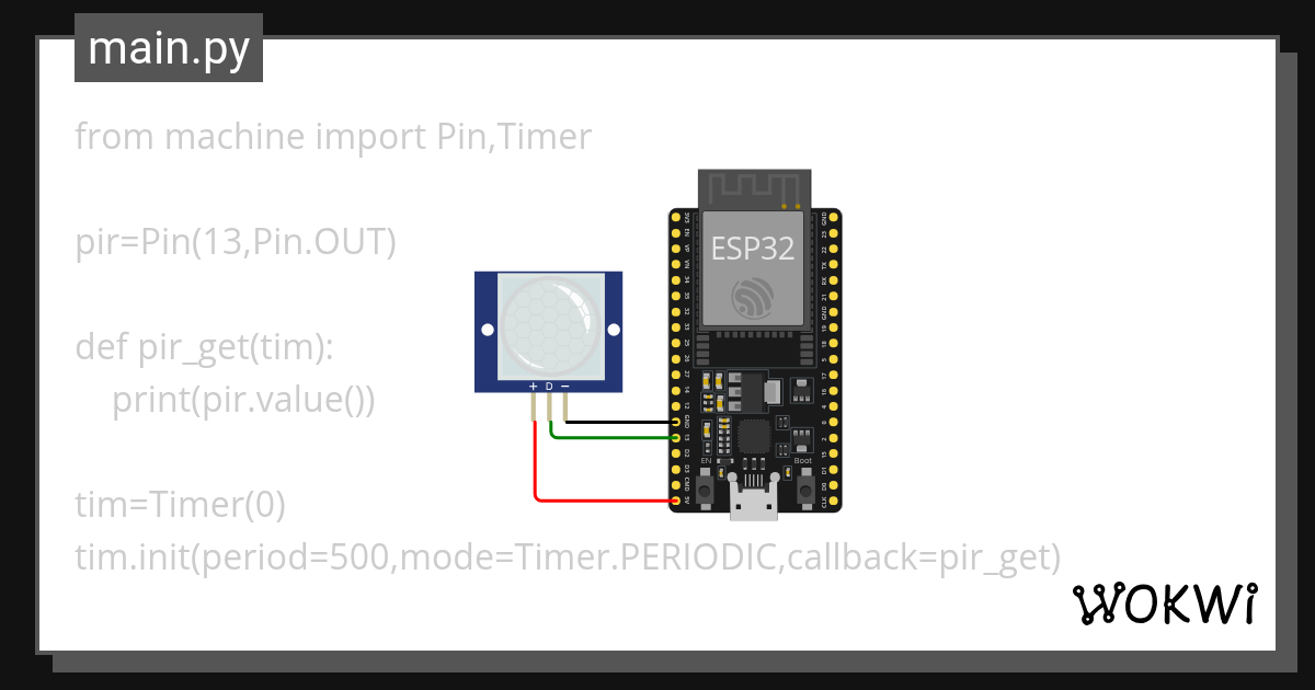 热释电传感器 Wokwi Esp32 Stm32 Arduino Simulator 9374