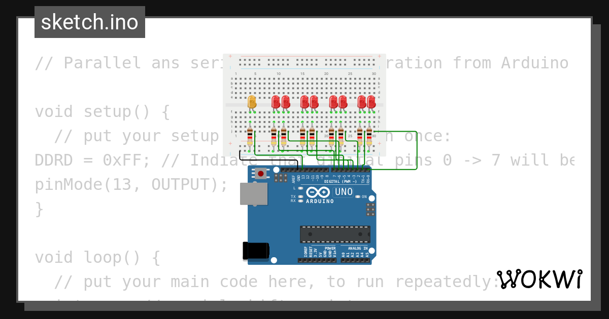 Serial Parallel Com Wokwi Esp32 Stm32 Arduino Simulator