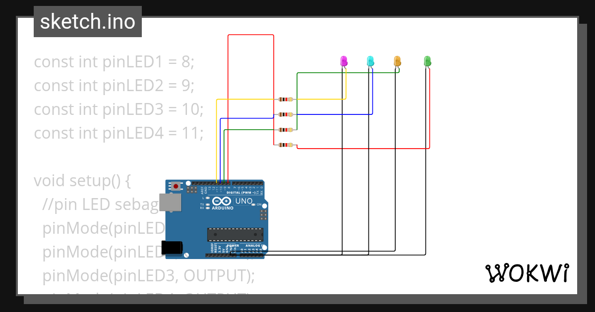 Sketct26 Animasi Led Alternatif Wokwi Esp32 Stm32 Arduino Simulator 8713