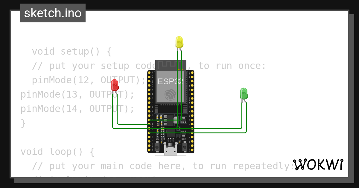 Led Esp32 Rakha Wokwi Esp32 Stm32 Arduino Simulator 