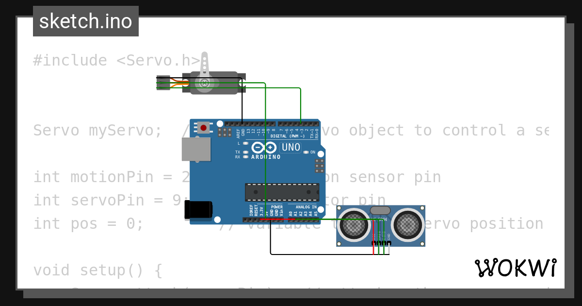 Motionsensor Servo Wokwi Esp32 Stm32 Arduino Simulator