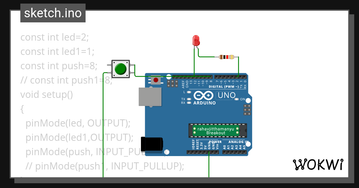 Led Blinking Using Push Button Wokwi Esp32 Stm32 Arduino Simulator 1958