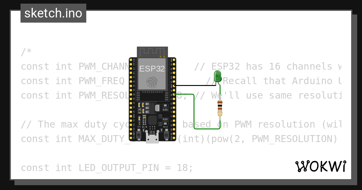 Esp Pwm Test Wokwi Esp32 Stm32 Arduino Simulator