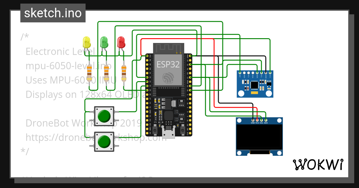 Mpu6050electroniclevel Wokwi Esp32 Stm32 Arduino Simulator 2628