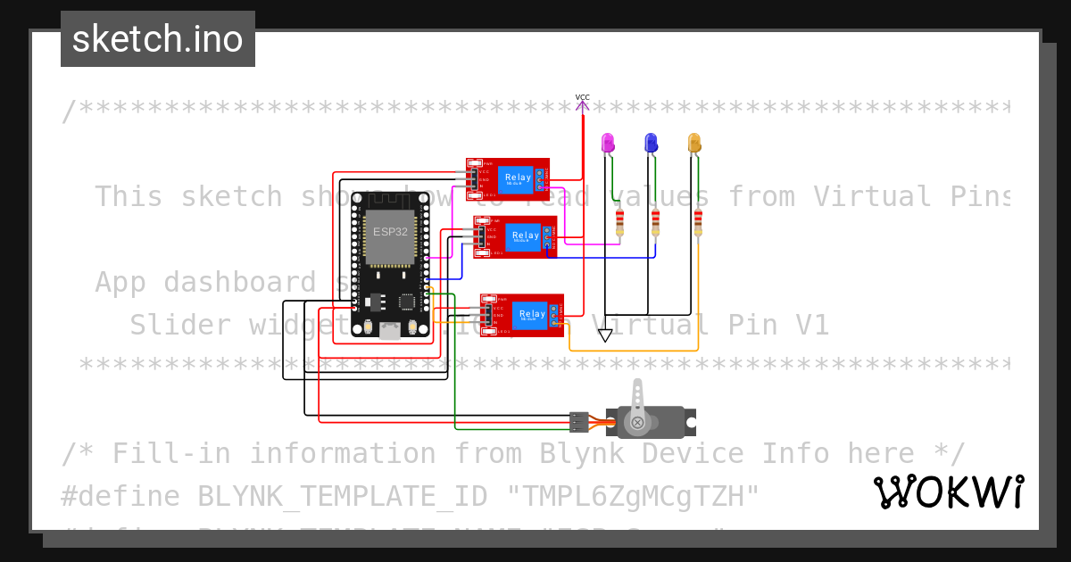 Led Iot Blynkled 2 ดวง Wokwi Esp32 Stm32 Arduino Simulator