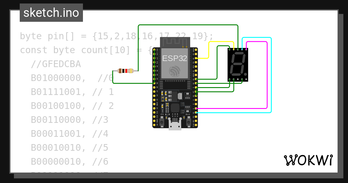 Common Anode 09 Wokwi Esp32 Stm32 Arduino Simulator 3132