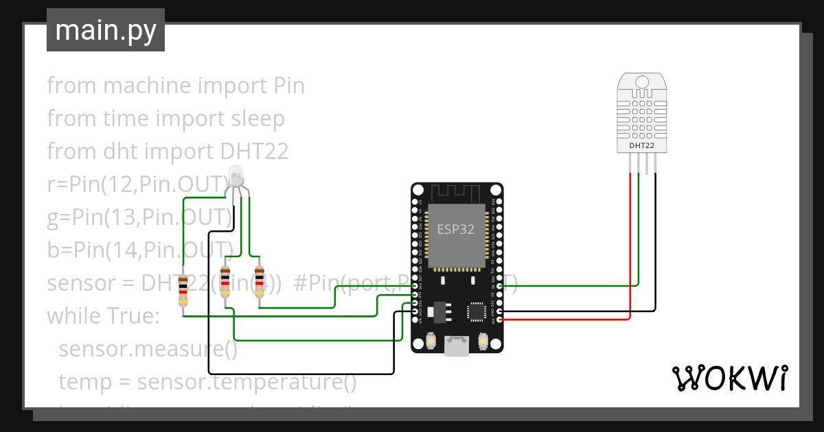 DHT22 Micropython Copy - Wokwi ESP32, STM32, Arduino Simulator