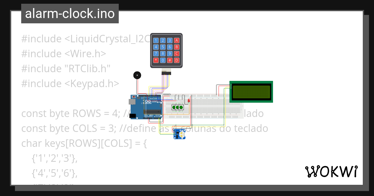 Alarm clock Timer, adjustable Copy - Wokwi ESP32, STM32, Arduino Simulator