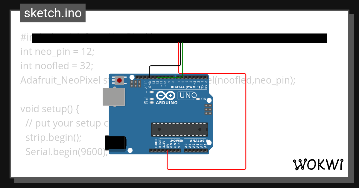 Color ful neopixel strip - Wokwi ESP32, STM32, Arduino Simulator