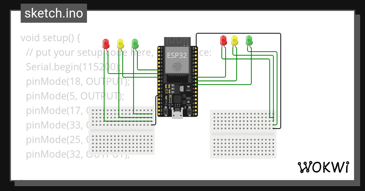 TRAFFIC TWO WAY - Wokwi ESP32, STM32, Arduino Simulator