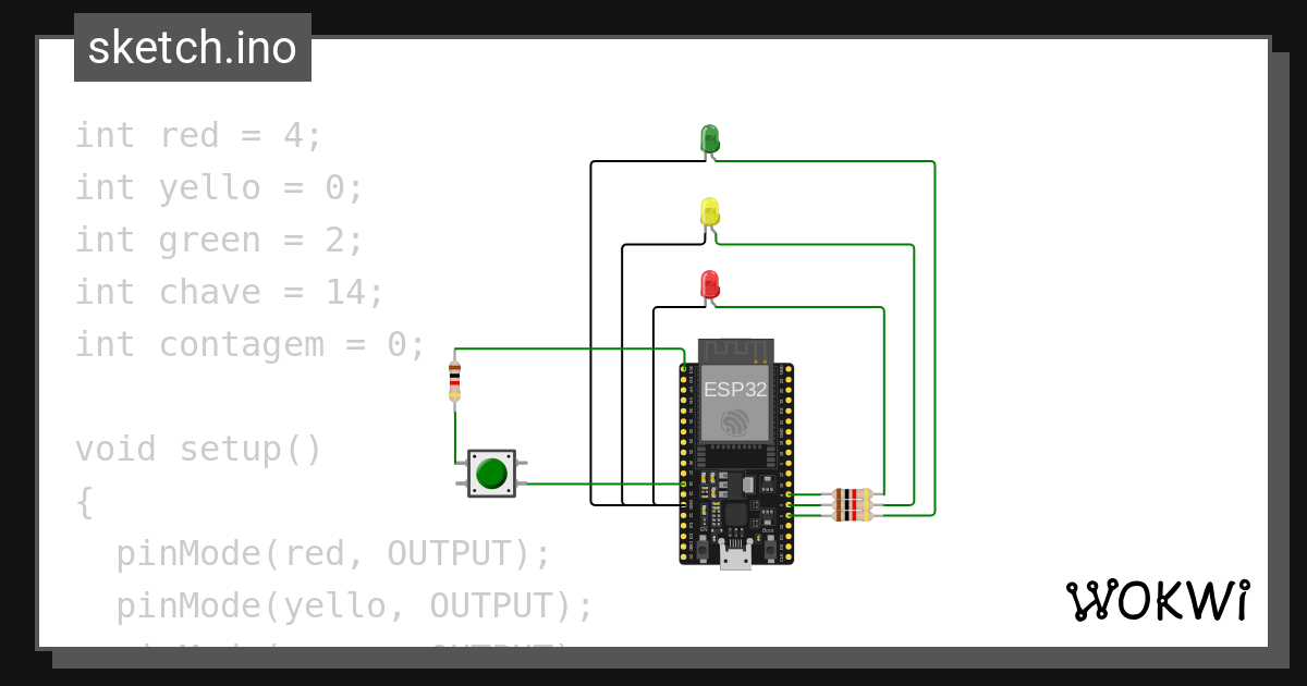 Semáforo Wokwi Esp32 Stm32 Arduino Simulator