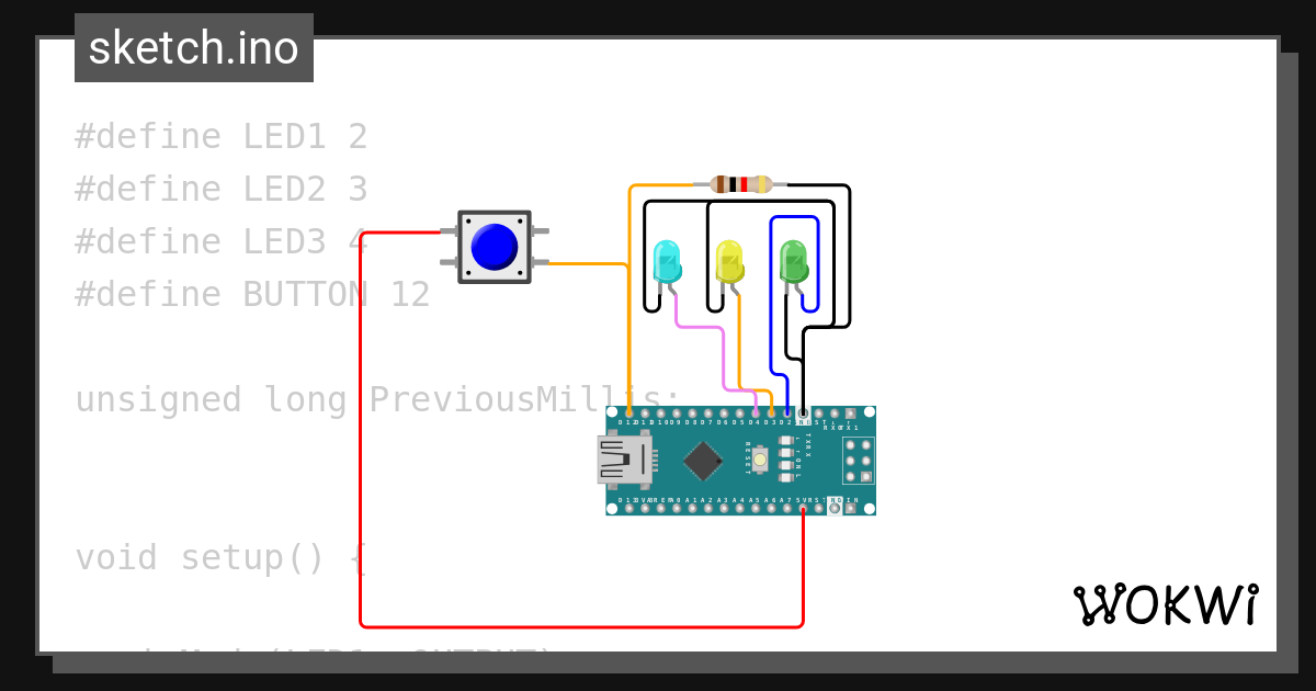 Leds Millis Wokwi Esp32 Stm32 Arduino Simulator