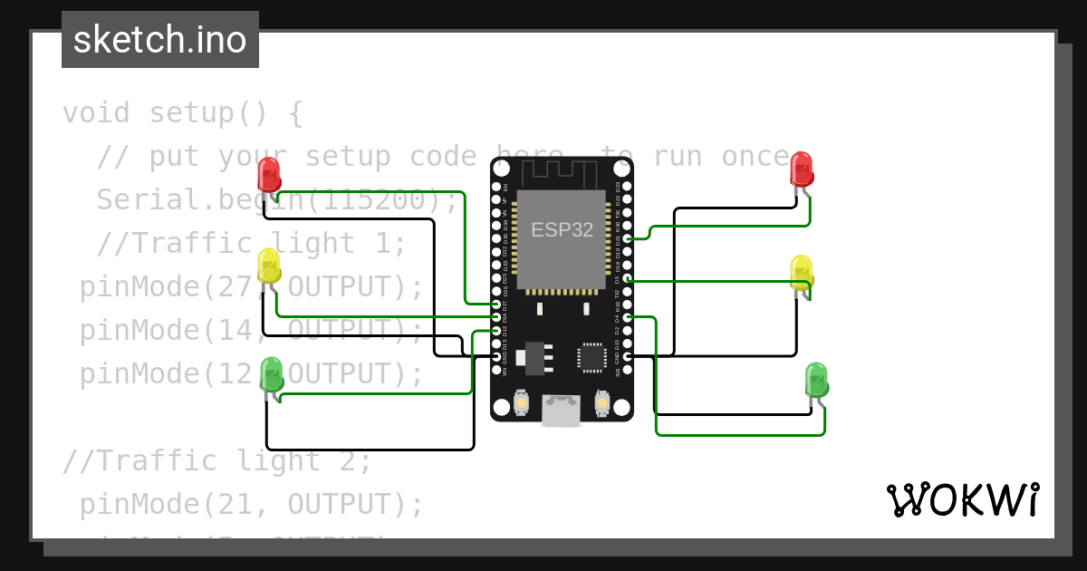 Traffic Light 1 Copy Wokwi Esp32 Stm32 Arduino Simulator