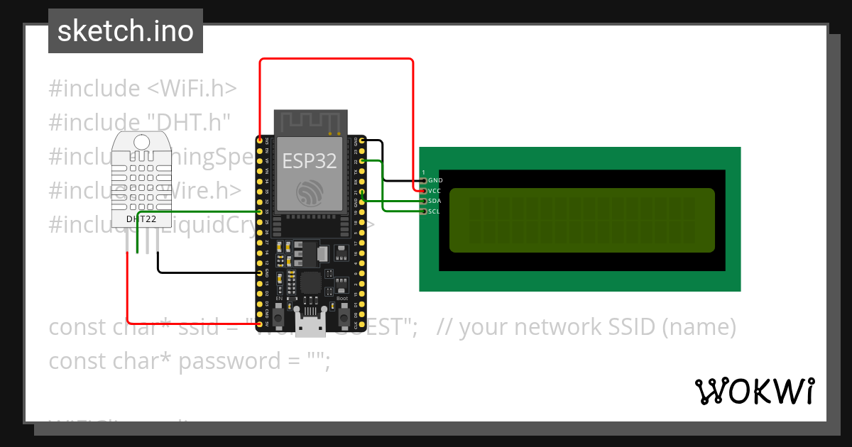 dht sensor with thinkspeak - Wokwi ESP32, STM32, Arduino Simulator