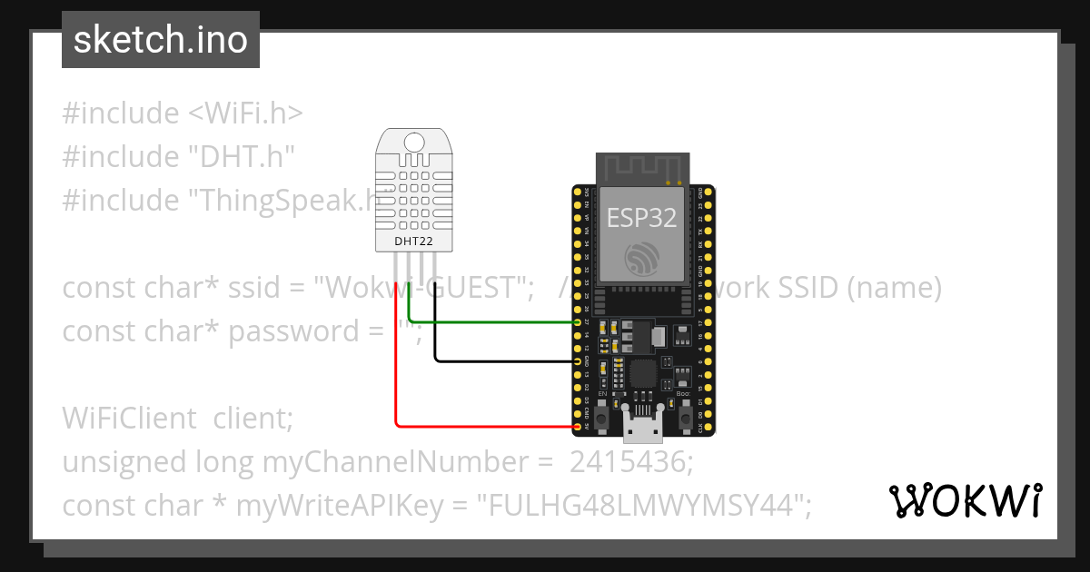 Thingspeak - Wokwi ESP32, STM32, Arduino Simulator