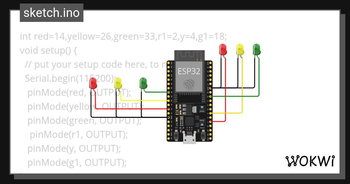 Traffic Light Copy 2 Switch Case Wokwi Esp32 Stm32 Arduino Simulator 