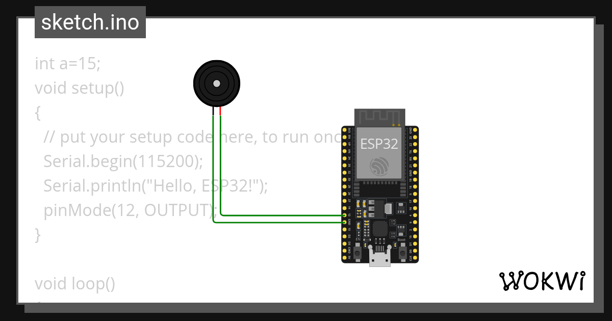 BUZZER - Wokwi ESP32, STM32, Arduino Simulator