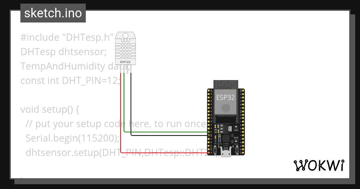 DHT sensor - Wokwi ESP32, STM32, Arduino Simulator