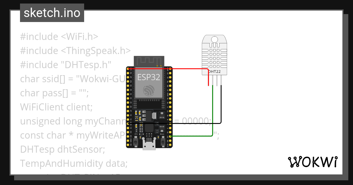 dht temperature - Wokwi ESP32, STM32, Arduino Simulator