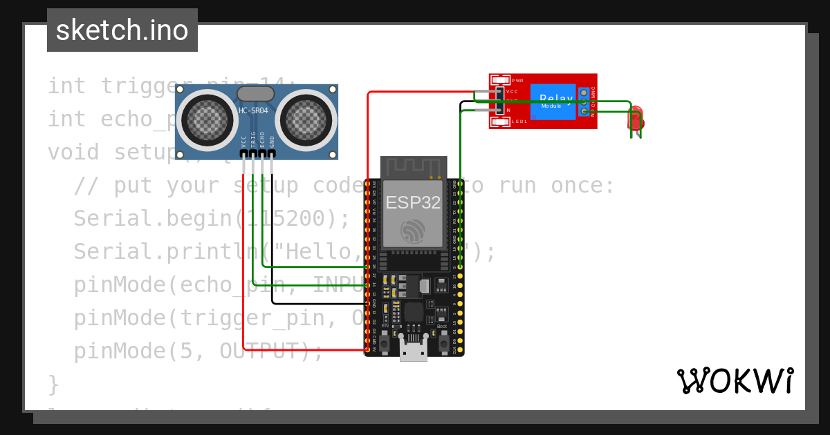 Ultrasonic Sensor Wokwi Esp32 Stm32 Arduino Simulator 0268