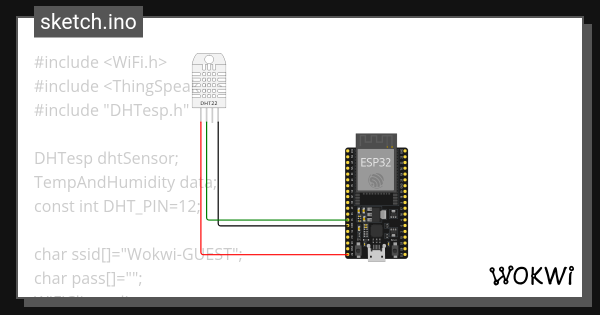Dht With Thingspeak Wokwi Esp32 Stm32 Arduino Simulator