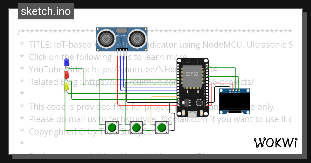 water monitor - Wokwi ESP32, STM32, Arduino Simulator