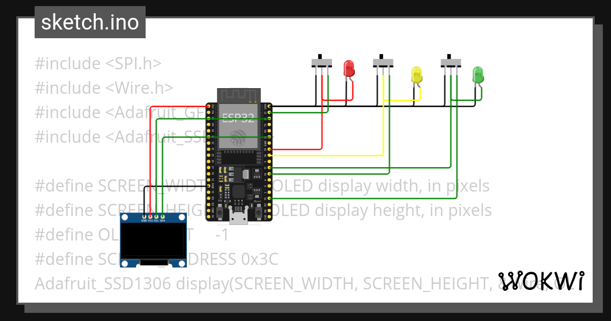 TRAFFIC LIGHT - Wokwi ESP32, STM32, Arduino Simulator