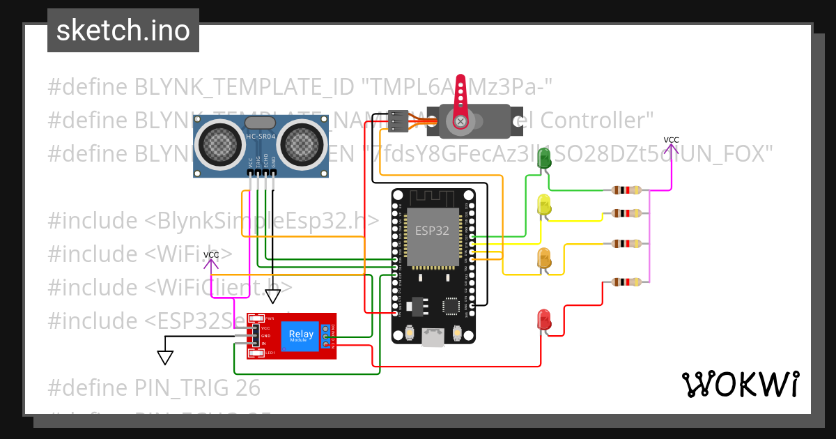 Water Indicator w/ Servo test (somewhat workable) - Wokwi ESP32, STM32 ...