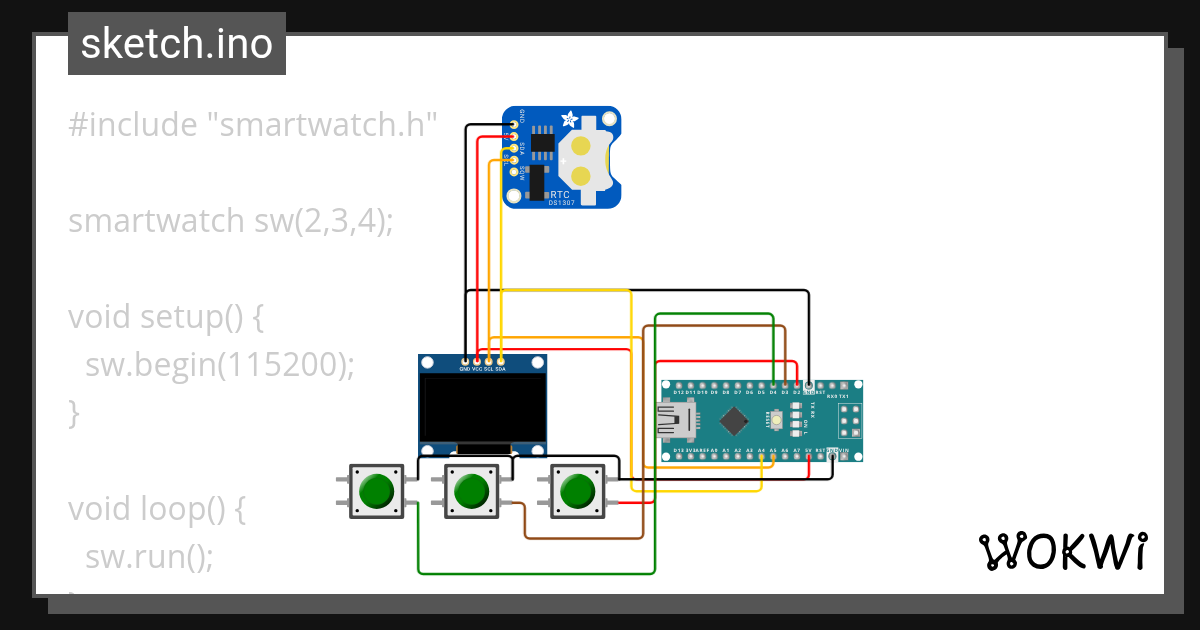 Smartwatch Wokwi Esp32 Stm32 Arduino Simulator
