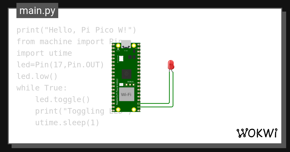 Led1 Toggle Wokwi Esp32 Stm32 Arduino Simulator
