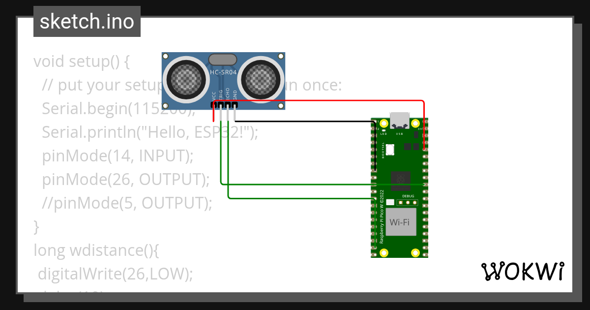 ultra distance - Wokwi ESP32, STM32, Arduino Simulator