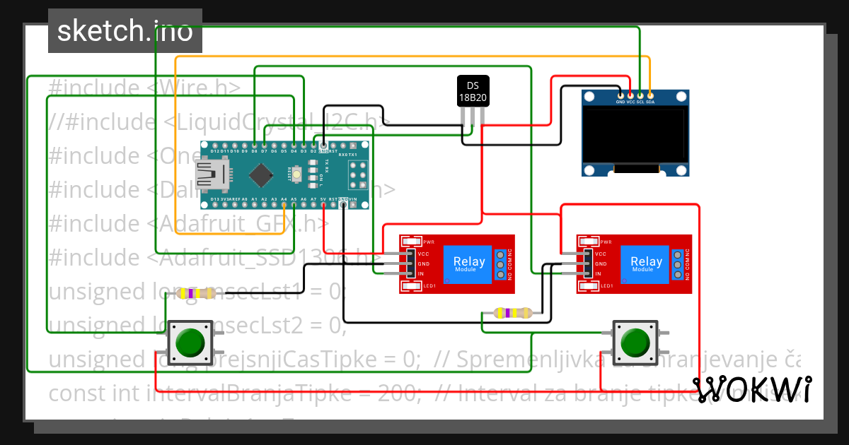 Termostat za talno Oled final - Wokwi ESP32, STM32, Arduino Simulator