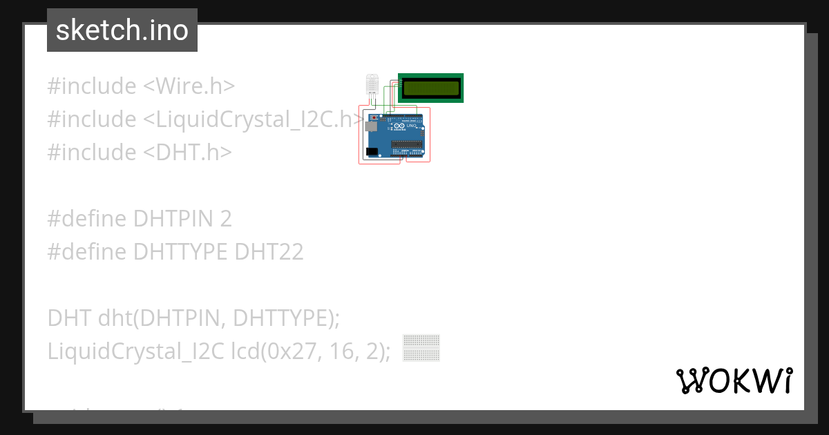 lcd dht - Wokwi ESP32, STM32, Arduino Simulator