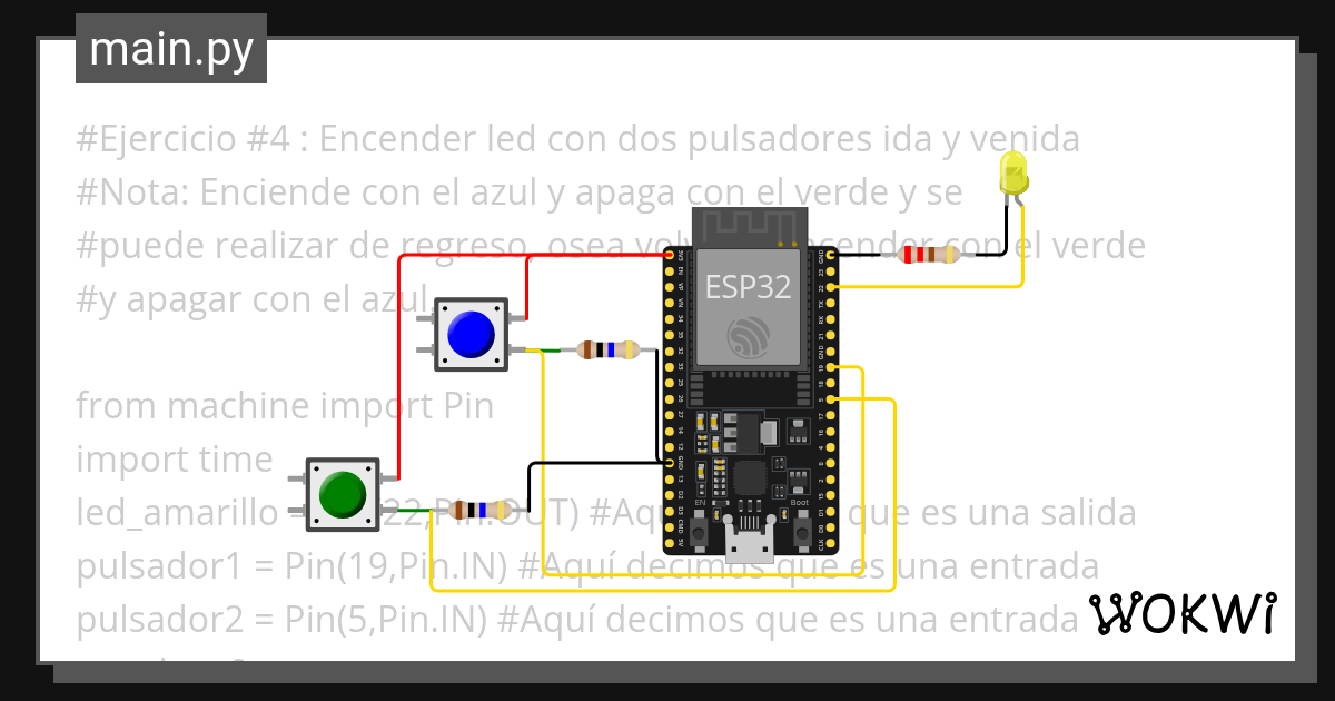 EncendidoLed_Pulsador(Reversa) - Wokwi ESP32, STM32, Arduino Simulator