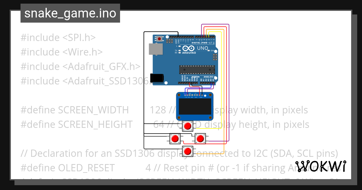 Snake game Copy - Wokwi ESP32, STM32, Arduino Simulator
