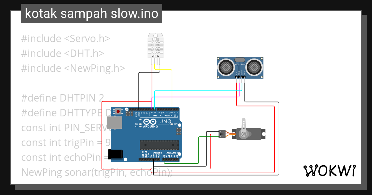smart trash bin nola - Wokwi ESP32, STM32, Arduino Simulator