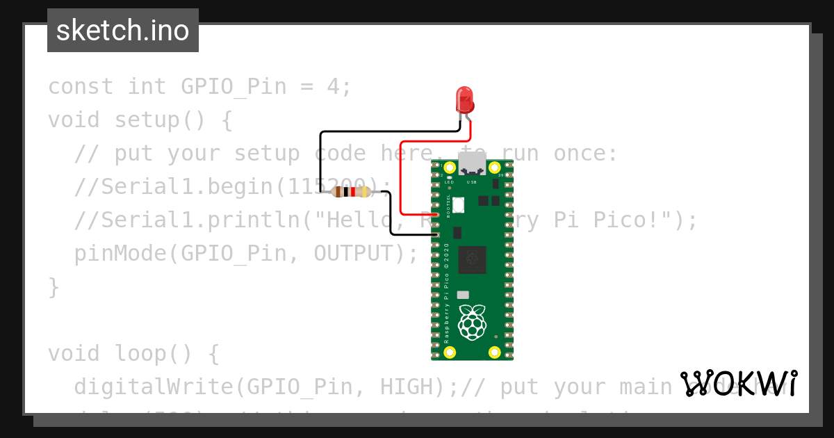 Blink 1 Led Wokwi Esp32 Stm32 Arduino Simulator 5922