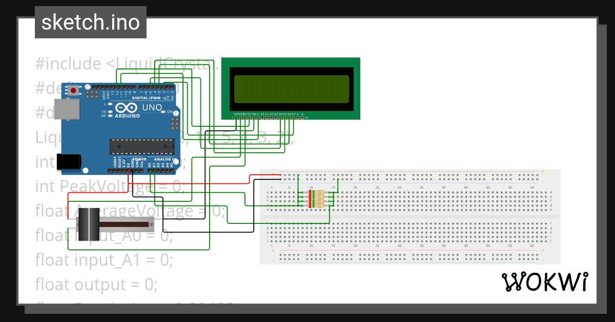 digital ammeter - Wokwi ESP32, STM32, Arduino Simulator