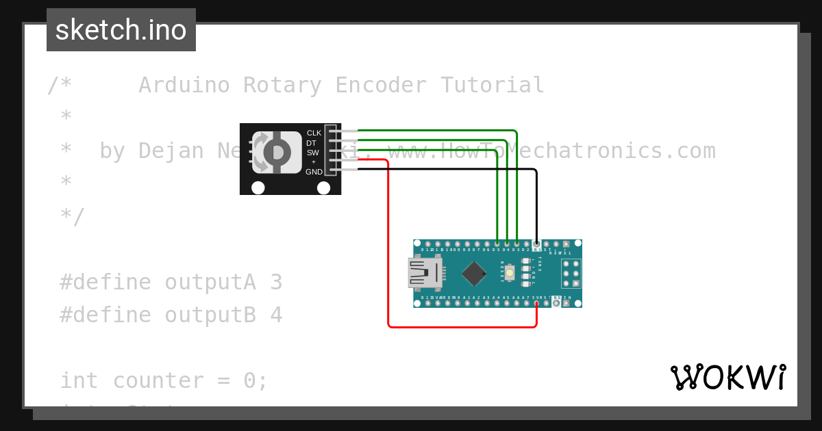 Rotacnienkoder Wokwi Esp32 Stm32 Arduino Simulator