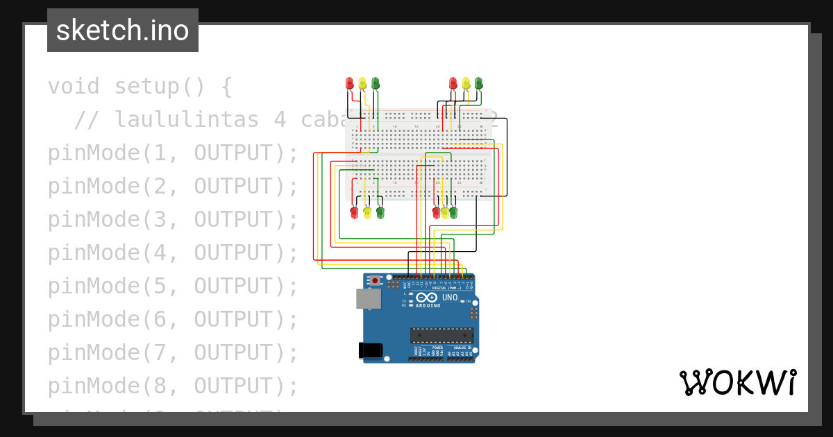 Led Lalu Lintas Menggunakan Tool Wokwi Esp32 Stm32 Arduino Simulator 1341