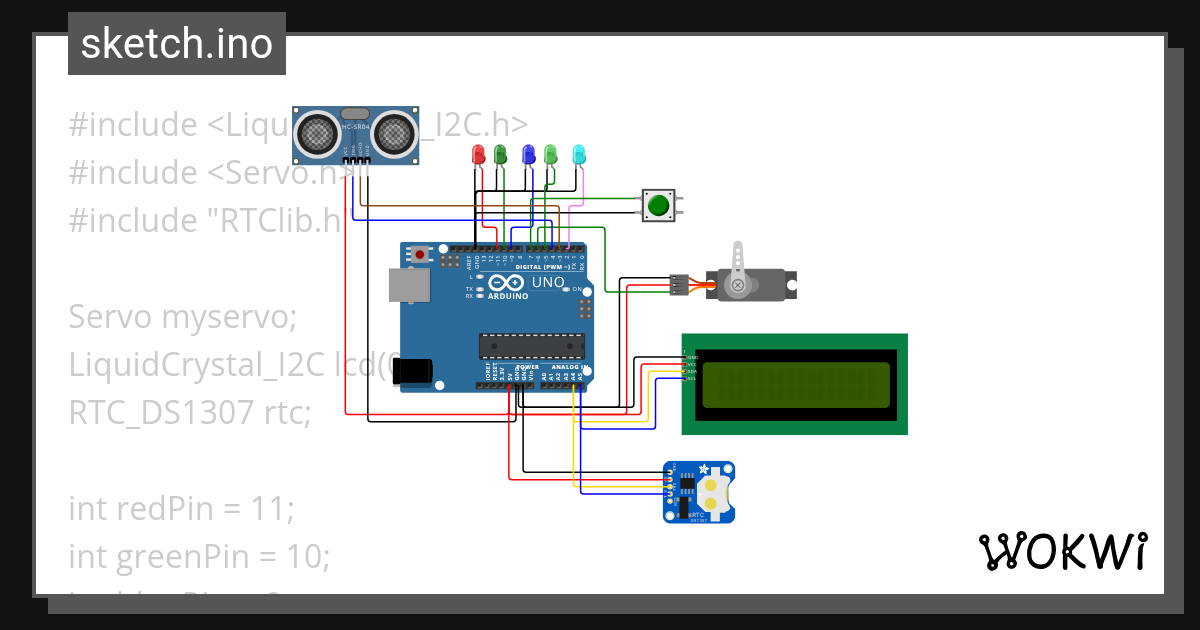 prj 28 RTC Distance - Wokwi ESP32, STM32, Arduino Simulator