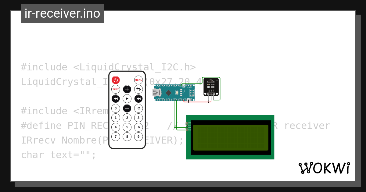 Receptor Infra Rojo Ir 6to Wokwi Esp32 Stm32 Arduino Simulator