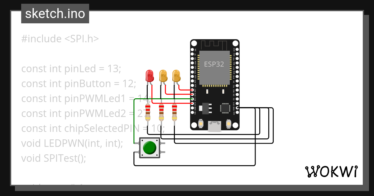 ESP32 - Different PINs - Wokwi ESP32, STM32, Arduino Simulator