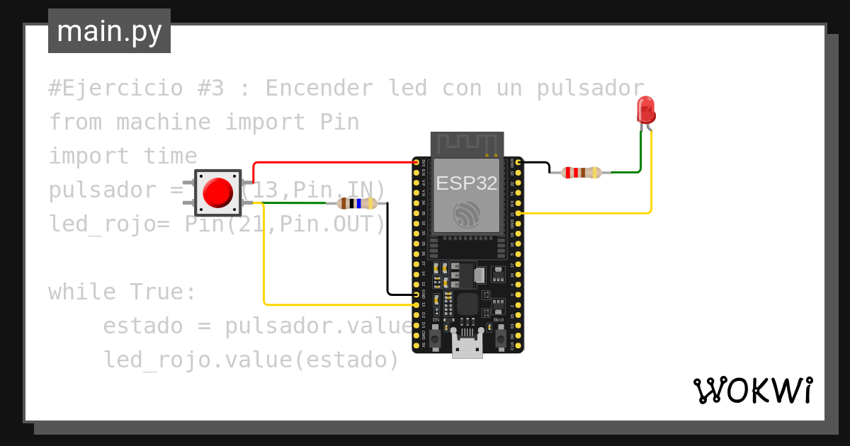 Encenderledunpulsador Wokwi Esp32 Stm32 Arduino Simulator