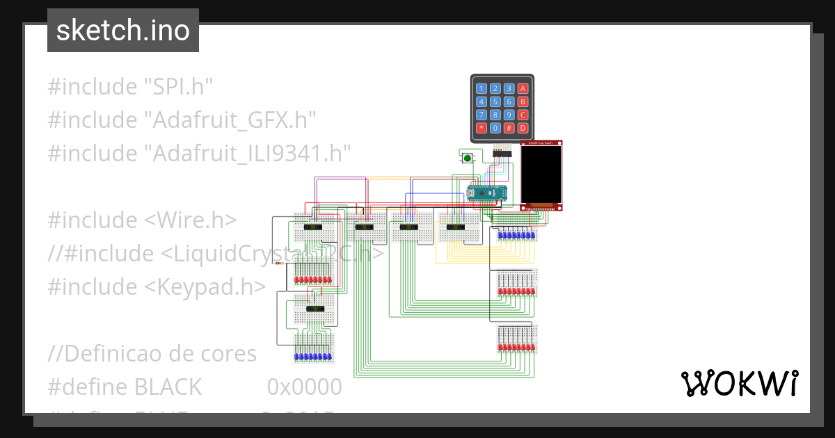 DISPLAY-GRANDE-teclado-saidas-5-botao-corrige - Wokwi ESP32, STM32, Arduino Simulator