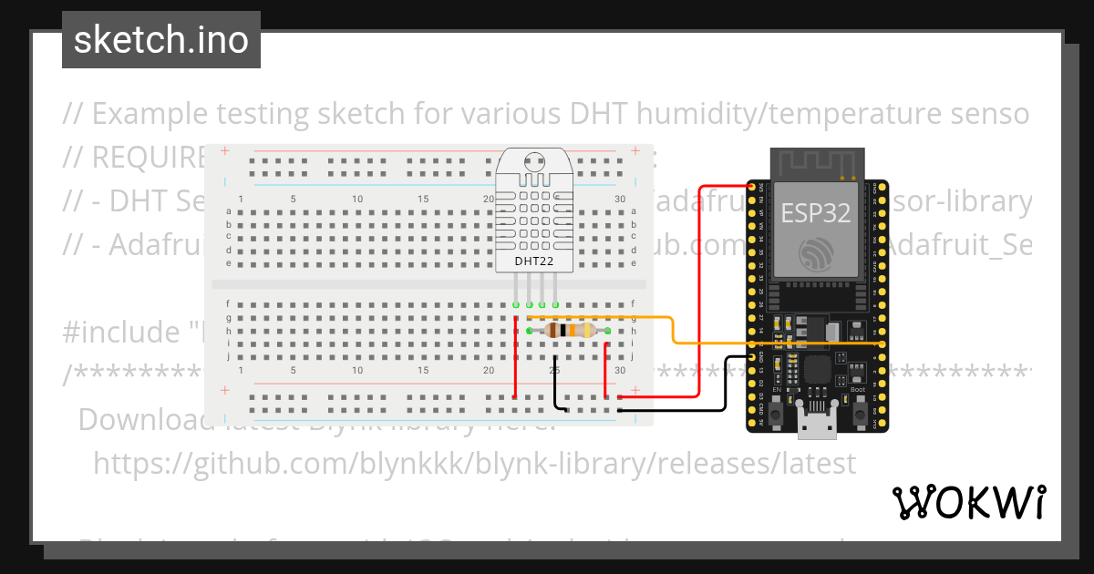 DHT22 REIGA - Wokwi ESP32, STM32, Arduino Simulator